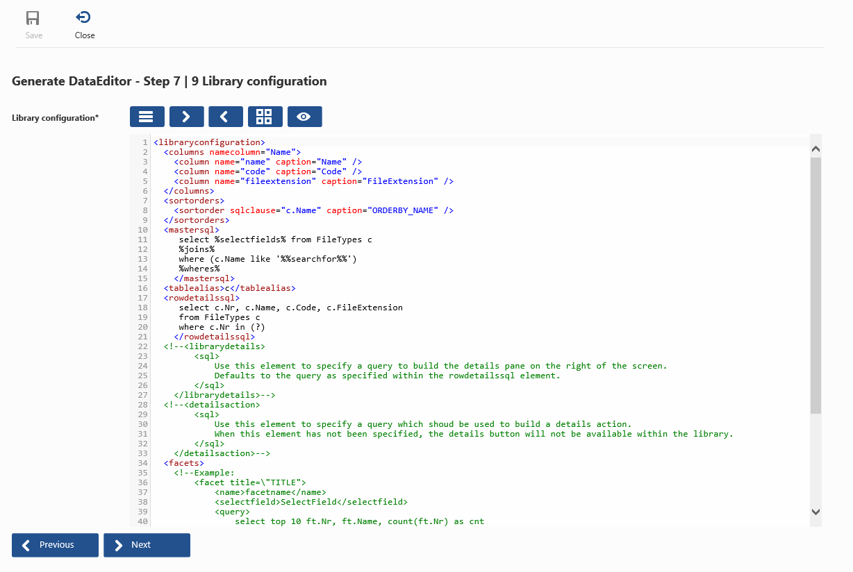 Generate DataEditor example